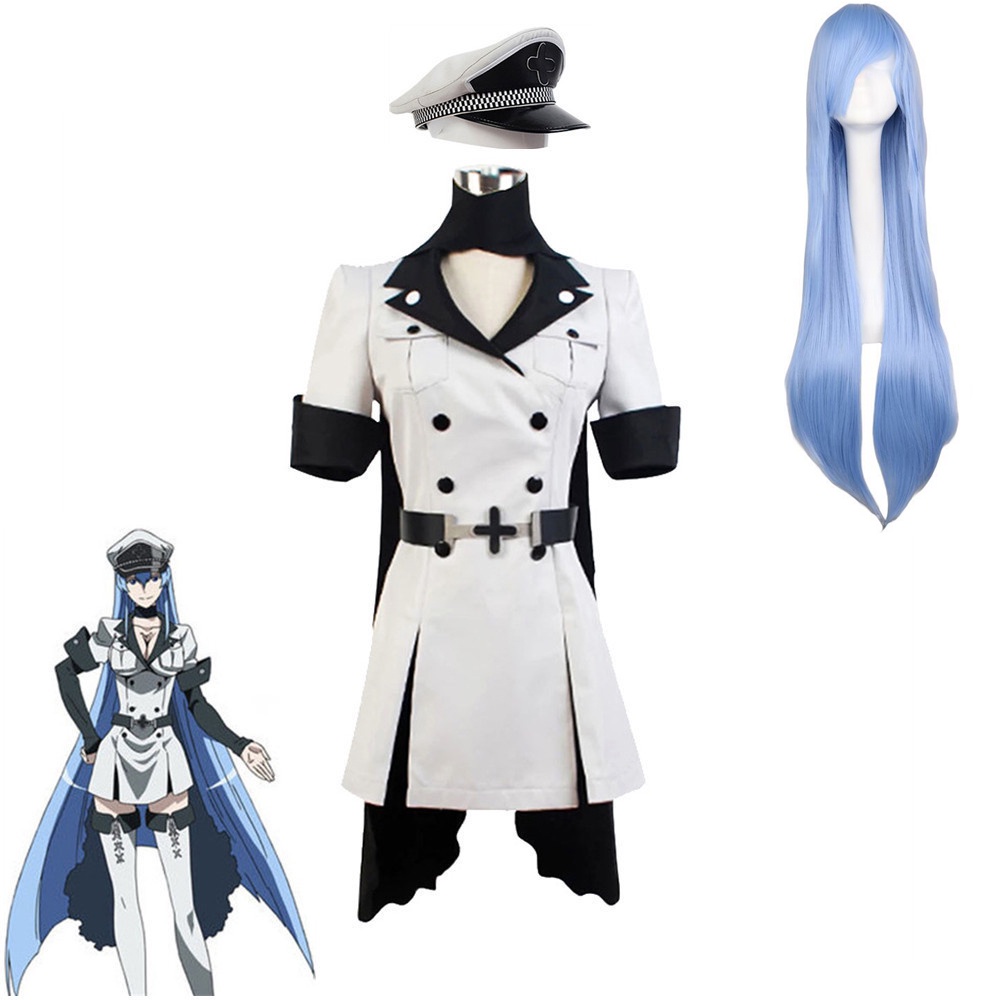 Anime Akame Ga Kill Esdeath Cosplay Costume Wig Hat Empire General ...
