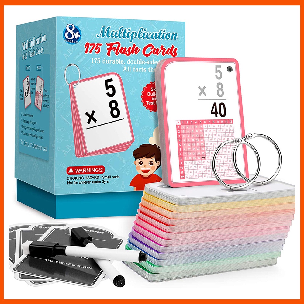 175PCS Math Operations Cards 0-12 Multiplication Flash Cards Arithmetic ...