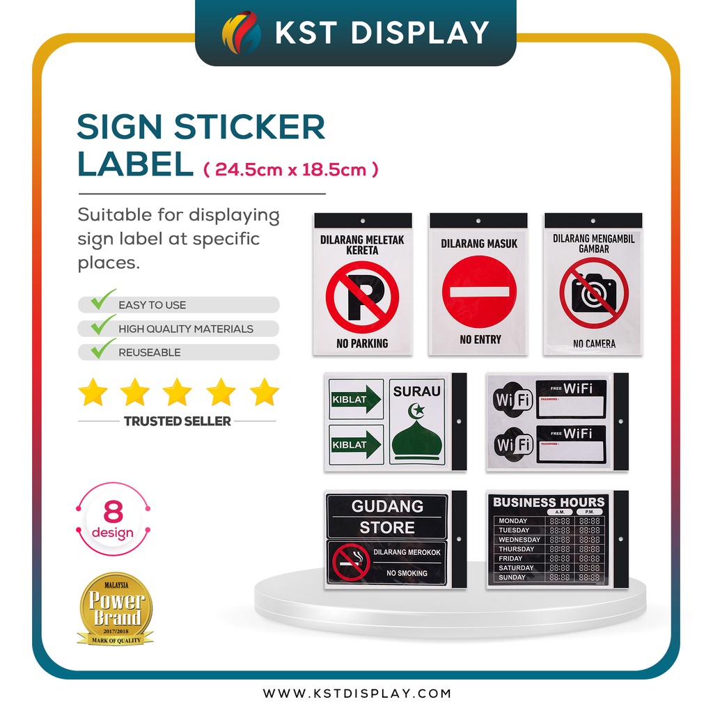 (Ready Stock) Signage Sticker / Papan Tanda / Adhensive Sticker ...