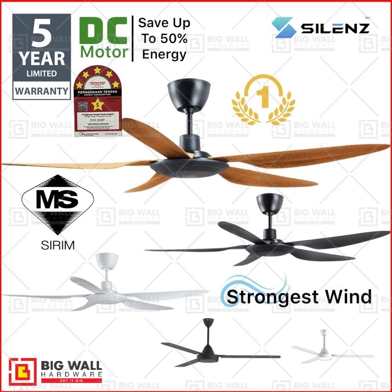 SILENZ 42”/ 56” EDC DC motor with LED Super Save Electric Ceiling fan 7 ...