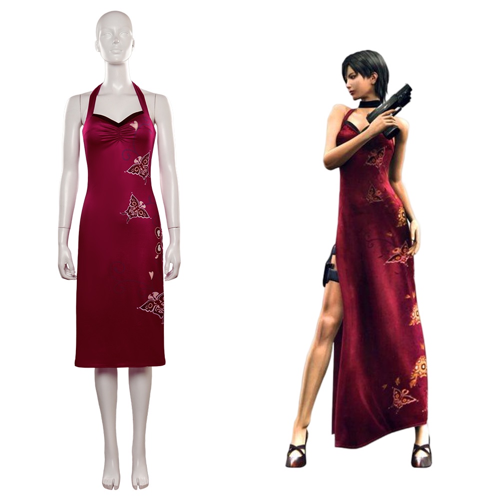 Resident Evil 4 Ada Wong Cosplay Costume Dress Halloween Carnival