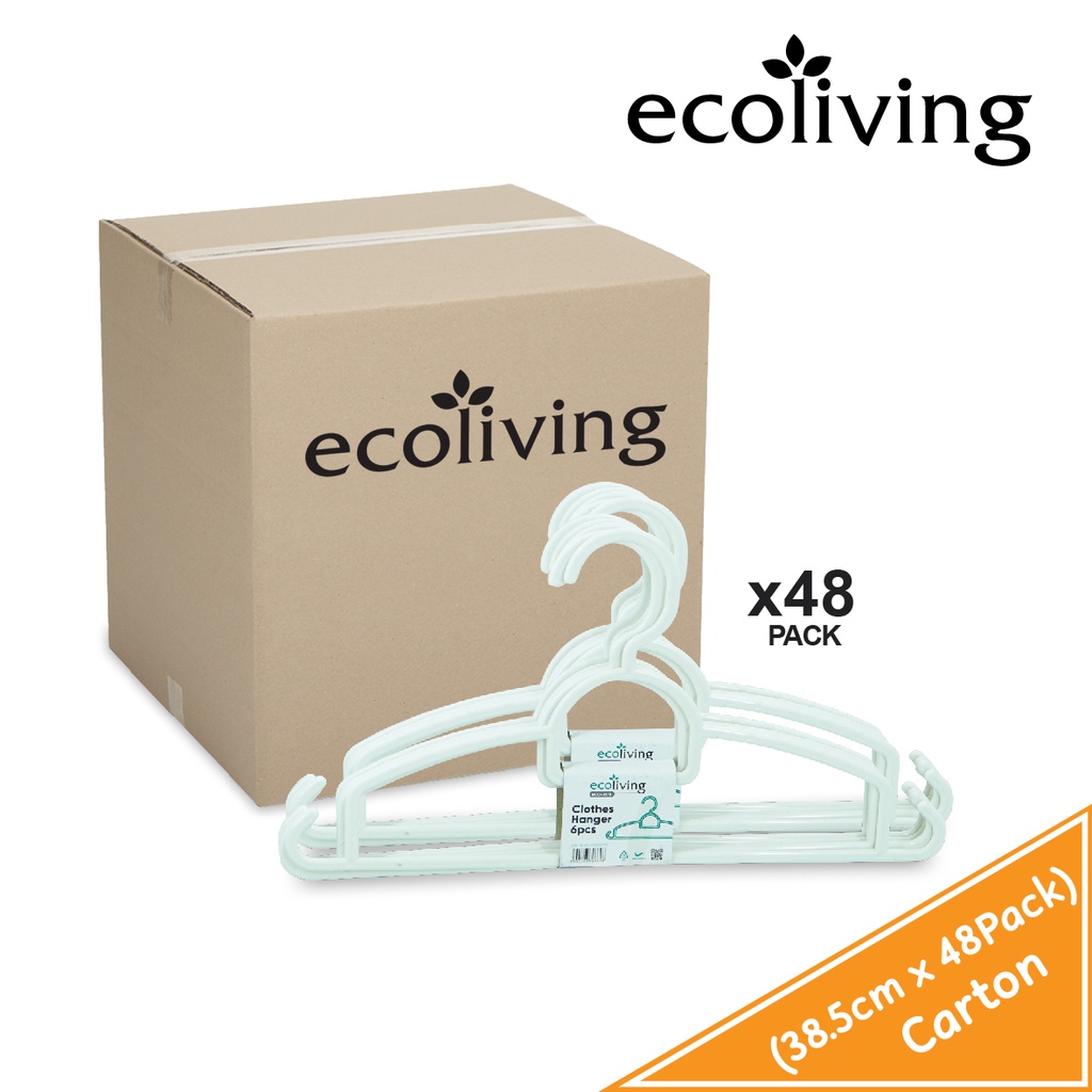 ECO LIVING CARTON DEAL 48Pcs/Pack Colourful Modern Clothes Hanger W/2 ...