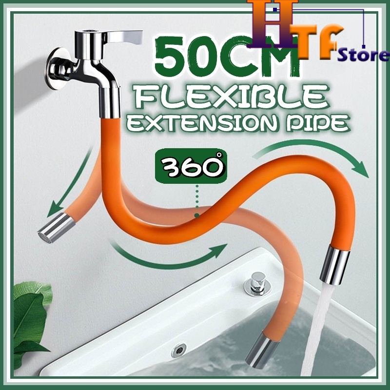 50cm Silicone Flexible 360 Extender Pipe Adjustable Universal Interface ...