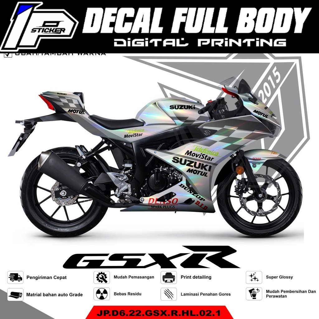 Rainbow Hologram Sticker Decal Sticker, Chrome Suzuki GSX 150 R - GSX R ...