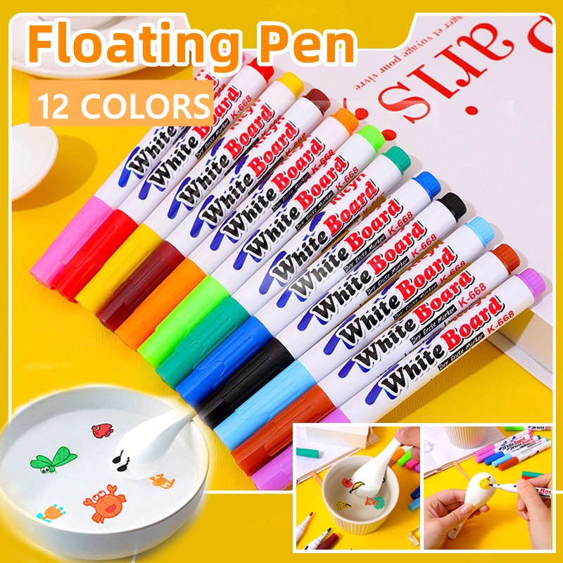 12 Color Drawing Floating Pen Children's Magic Water Painting ...