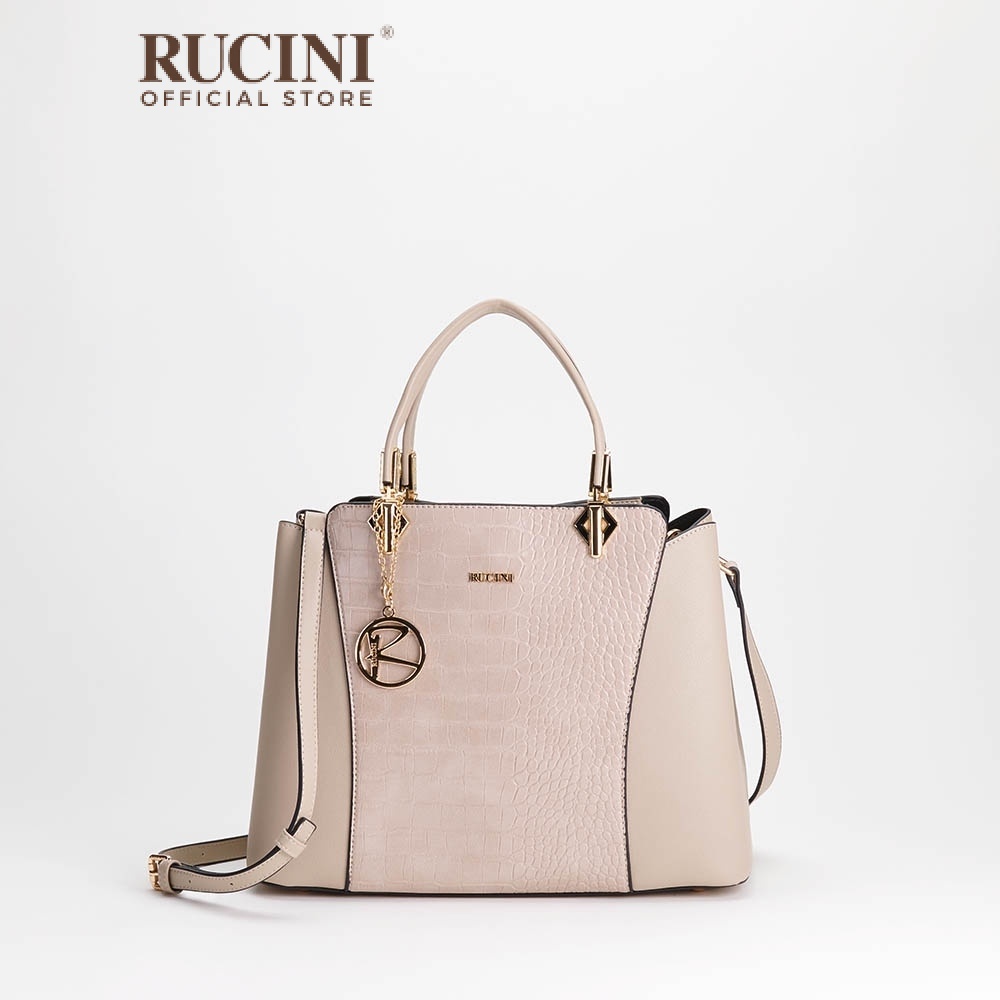 RUCINI Scales Textured Handbag RHT-HB1070 (Black/Grey) | Shopee Malaysia
