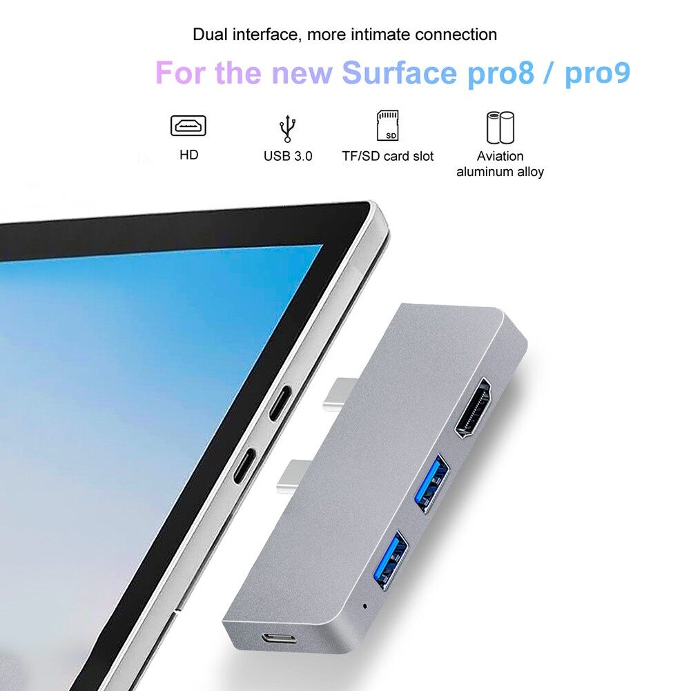 USB C Hub for Microsoft Surface Pro 8 Pro 9 Type C Dock Adapter USB 3.0 ...