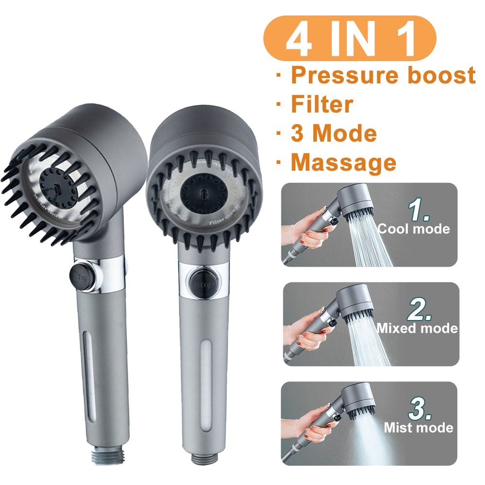 Kit 4 In 1 High Pressure Shower Head With Filter Shower Head High