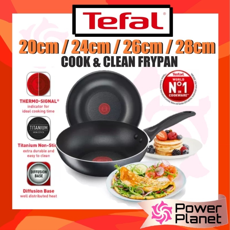 Tefal 20cm / 24cm / 26cm / 28cm Frypan Cook & Clean Non Stick B22502 / B22504 / B22505 / B22506 ...