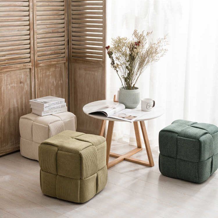 Nordic Corduroy Shoe Changing Stool Household Tea Machine Small Square ...