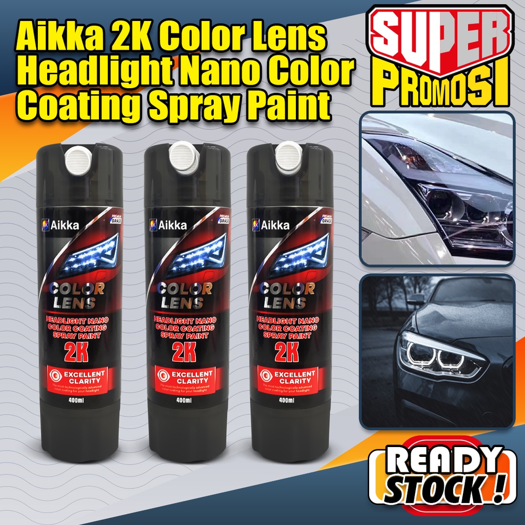 2K Headlamp Color Lens 400ml 2K Aerosol Spray DIY Coating Lampu Nano ...