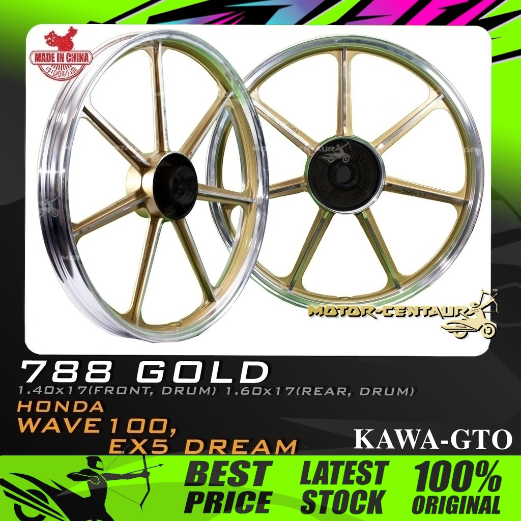 RIM MOTOSIKAL KAWA-GTO SPORT RIMS 788 1.40X17(DRUM, F) 1.60X17(DRUM, R ...