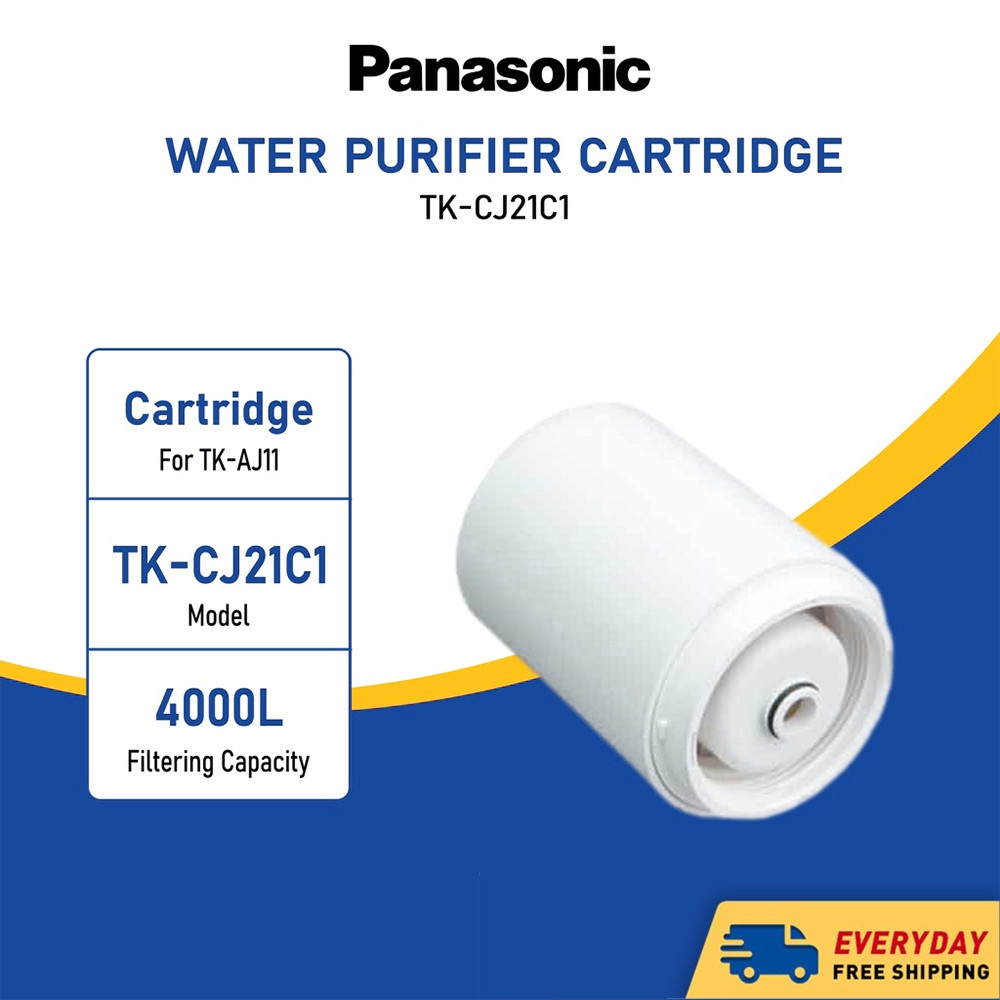 Panasonic Tk-Cj21C1 Water Filter Replacement Cartridge For Tk-Aj11 Removes 9 Substances Bacteria ...