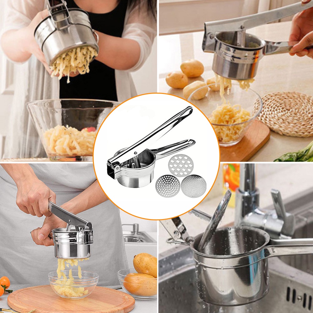 Smartor03 ® Potato Ricer Stainless Steel Potato Masher Heavy Duty ...
