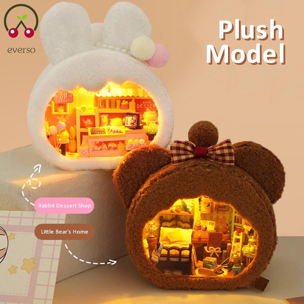 Miniature House Kit DIY Miniature Dollhouse Kit with Furniture Cute ...