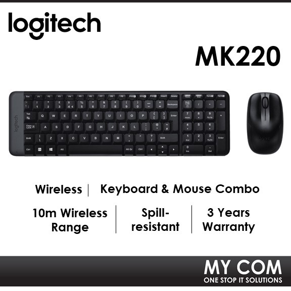 Logitech Mk220 Space Saving Wireless Keyboard And Mouse Combo With Spill