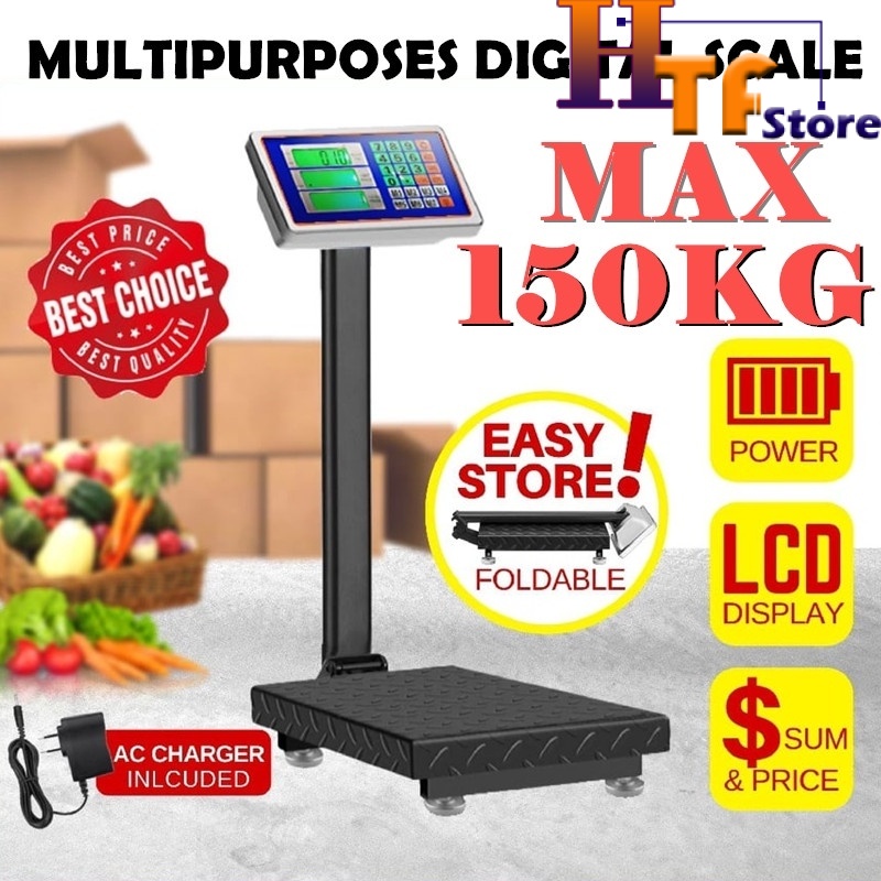 150kg HIGH PRECISION DIGITAL ELECTRONIC Weight Price Platform Scale ...