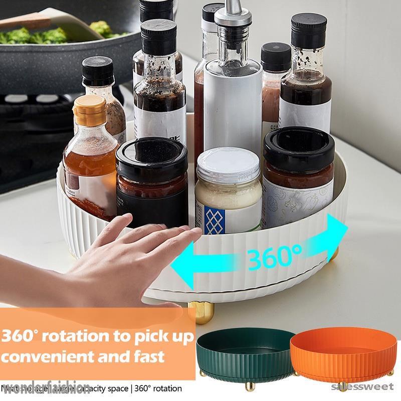 360 Rotation Non-Skid Spice Rack Pantry Cabinet Turntable with Wide ...