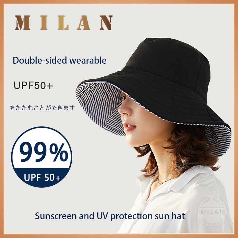 MILAN Japan UV Sunscreen Bucket Hat Women Spring Summer Ultraviolet ...
