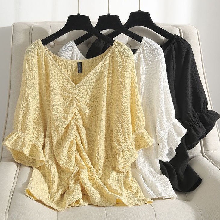 Fat mm French Top Cover Belly Design Feel Deep v Loose Slimmer Look ...