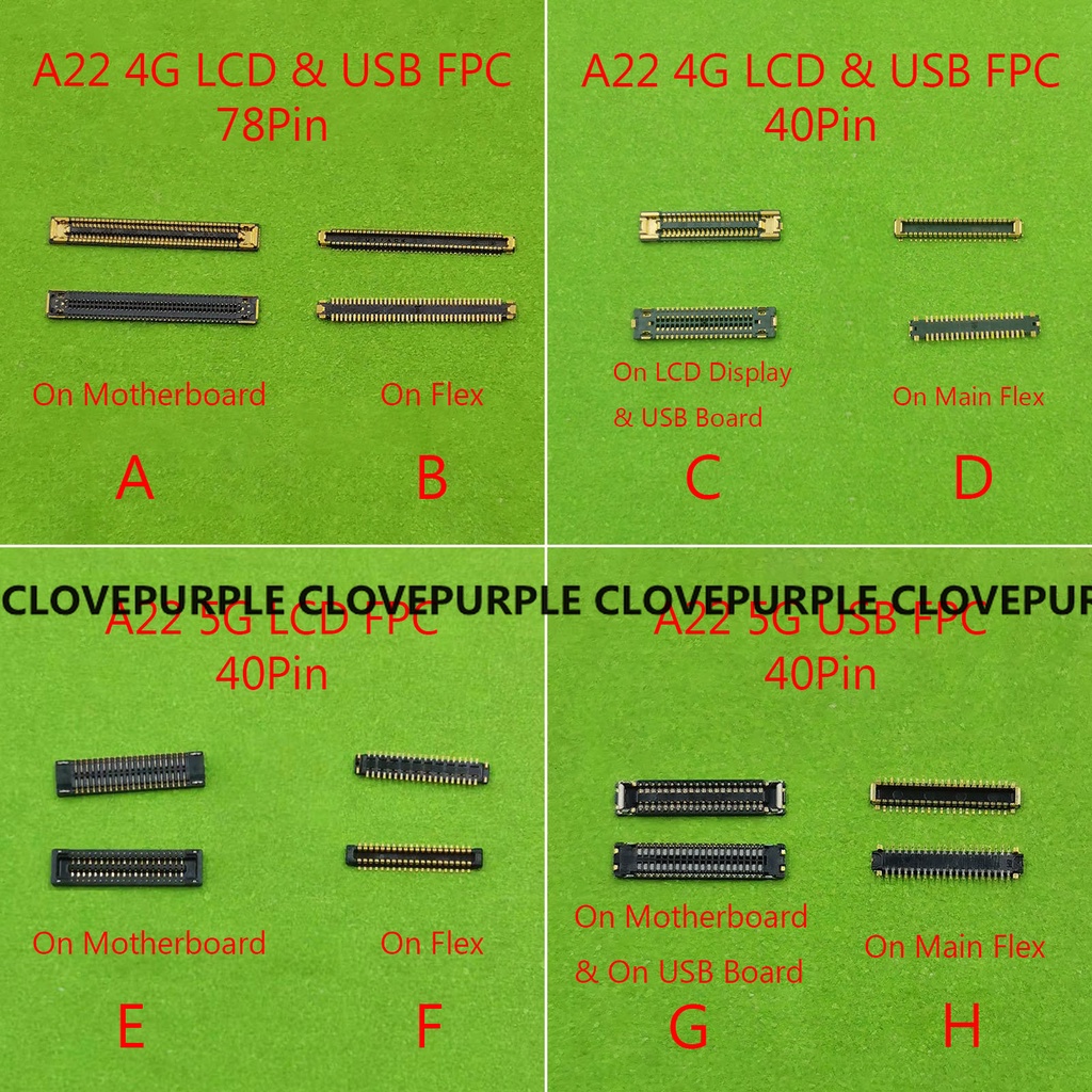 2Pcs 40 78 Pin LCD Display Screen Flex FPC Connector USB Charger ...
