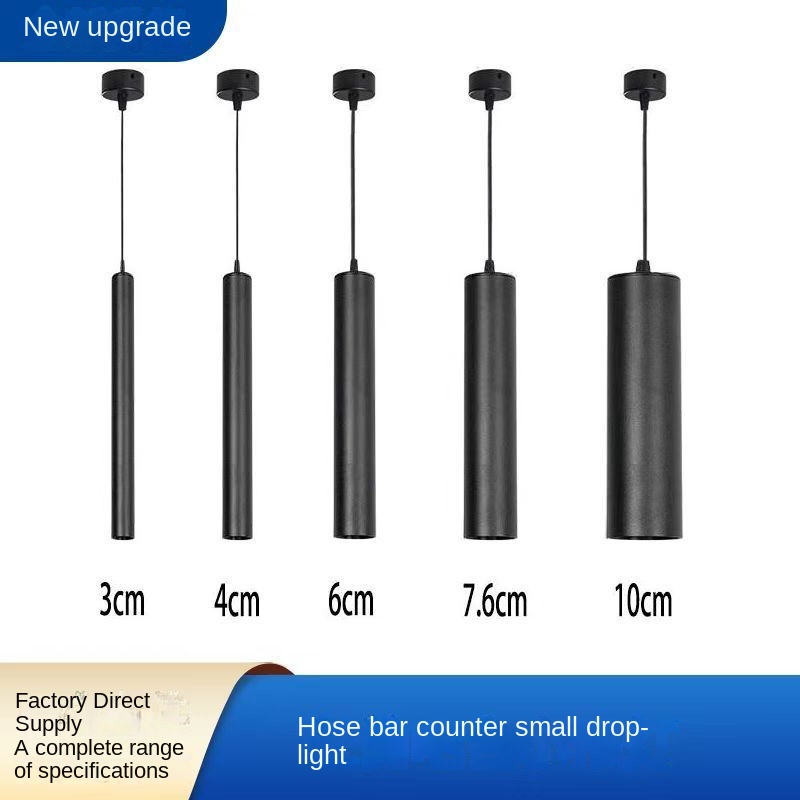 Matte Black Long Tube Light Light Luxury Cylinder Light Modern Pendant ...