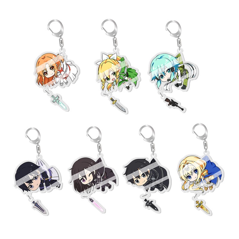 Sword Art Online Kirigaya Kazuto Yuuki Asuna Acrylic keychain animation ...