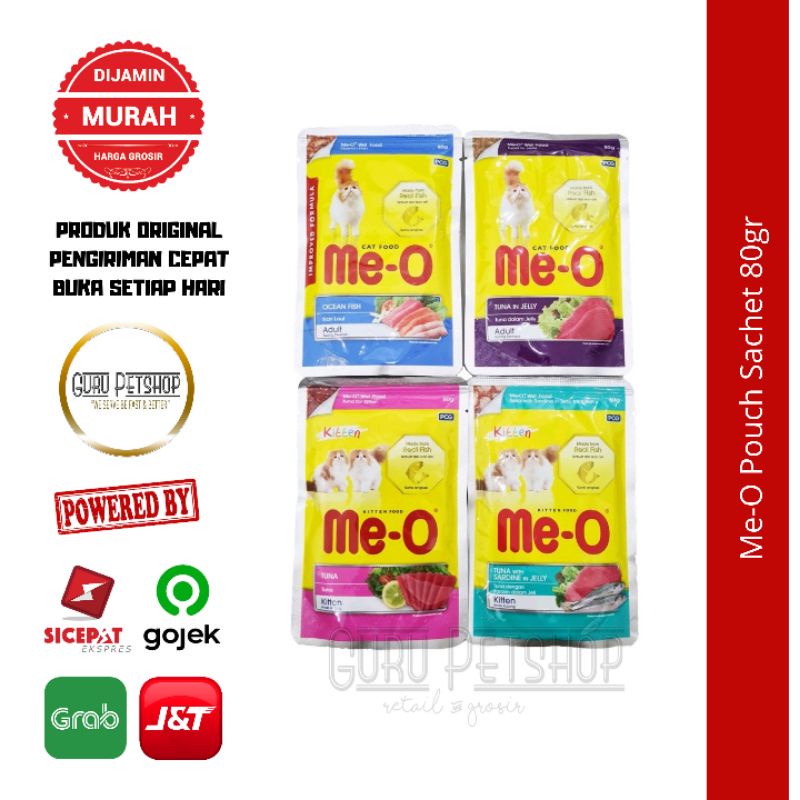 Me-O Pouch Sachet 80g Kitten Adult Wet Cat Food Variant Meo 80 g Meo ...