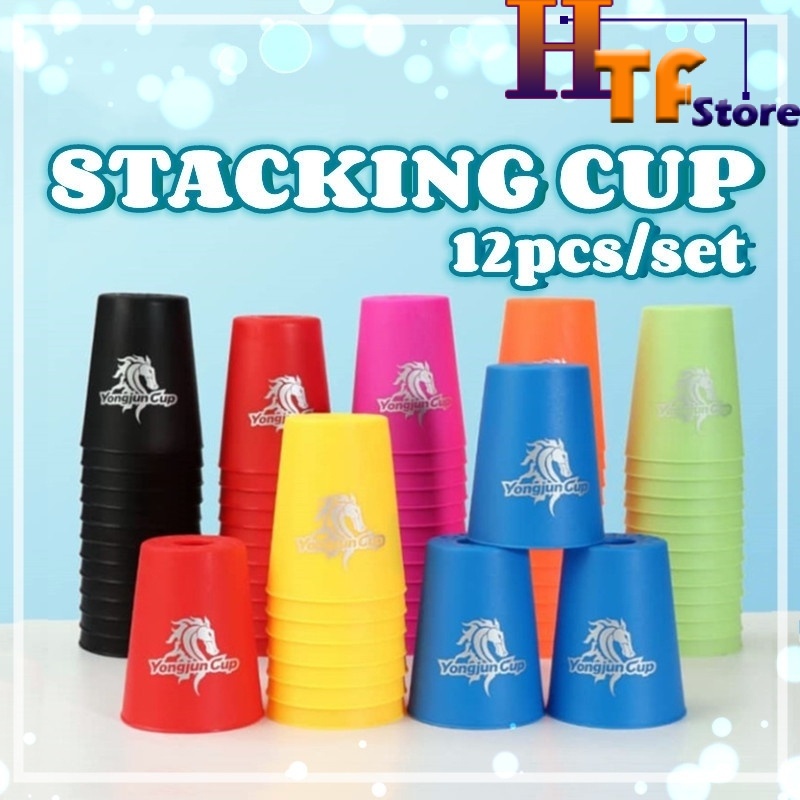 (12pcs/set) Speed Stacking Cup Quick Stacks Cup Professional Flying Cup ...