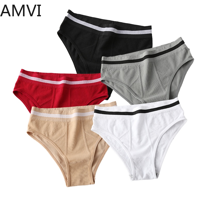 AMVI Panty Plus Size for Women Cotton High Waist Sexy Panties Comfortable Solid Color Underwear ...