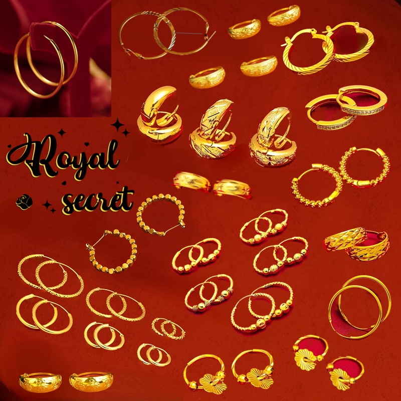Royal Jewelry Fashion Accessories Gold-plated Simple Earring Minimalist ...