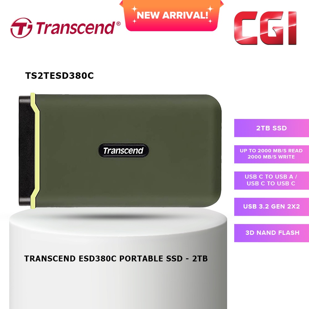 Transcend 2TB ESD380C USB 3.2 Gen 2x2 Type-C Portable SSD - TS2TESD380C ...