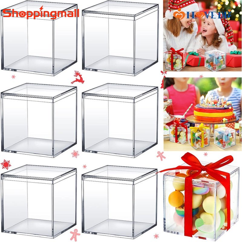 Mini Transparent Acrylic Boxes with Cover/ Square Plastic Candy Storage ...