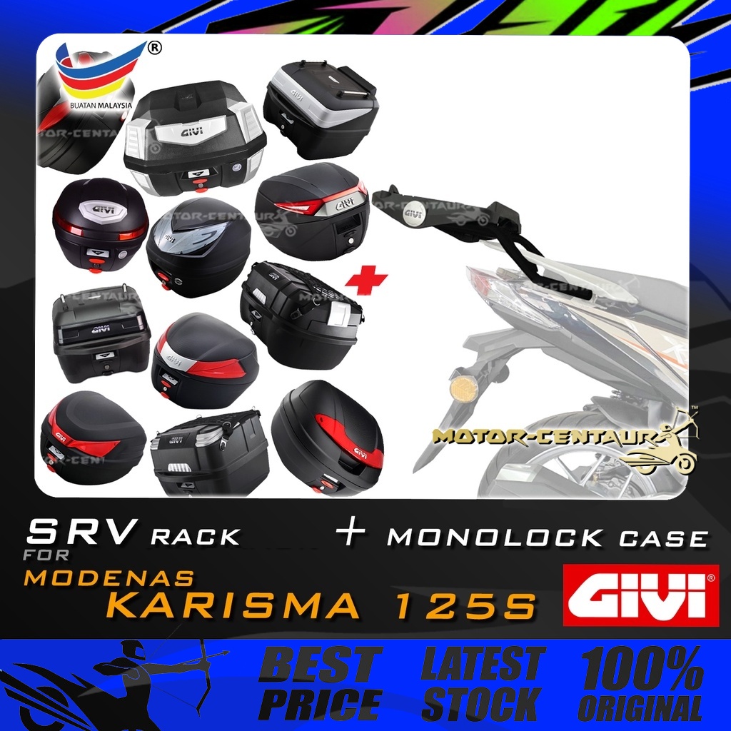 SET KOMBO KOTAK/BOX GIVI B27/B270/B32/B33/B34/B360/B42/B45/E250/E30/E43 TOP CASE + MODENAS ...