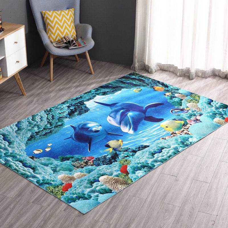 Creative 5D Printing Garden Flower Hallway Ocean Carpets and Rugs for ...