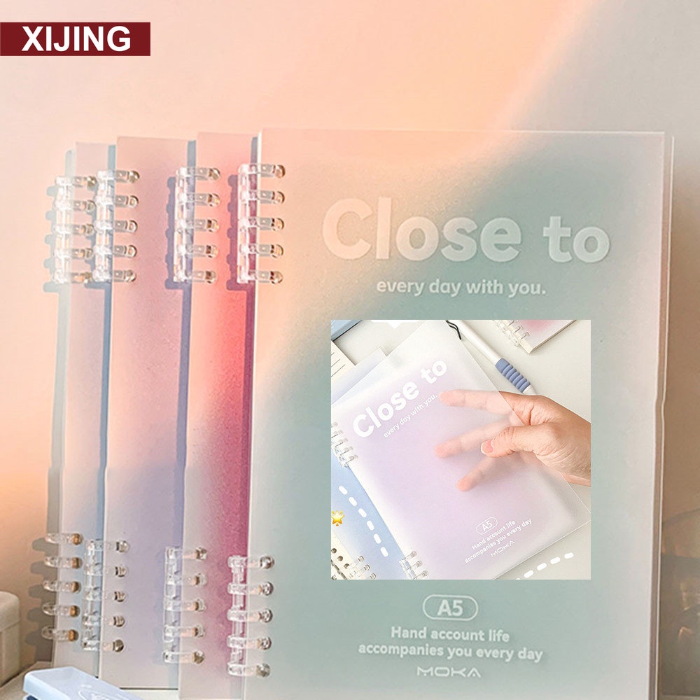 XJ- Ins Gradient Color Cover Notebook B5 A5 60 Pages Grid Lines Journal ...