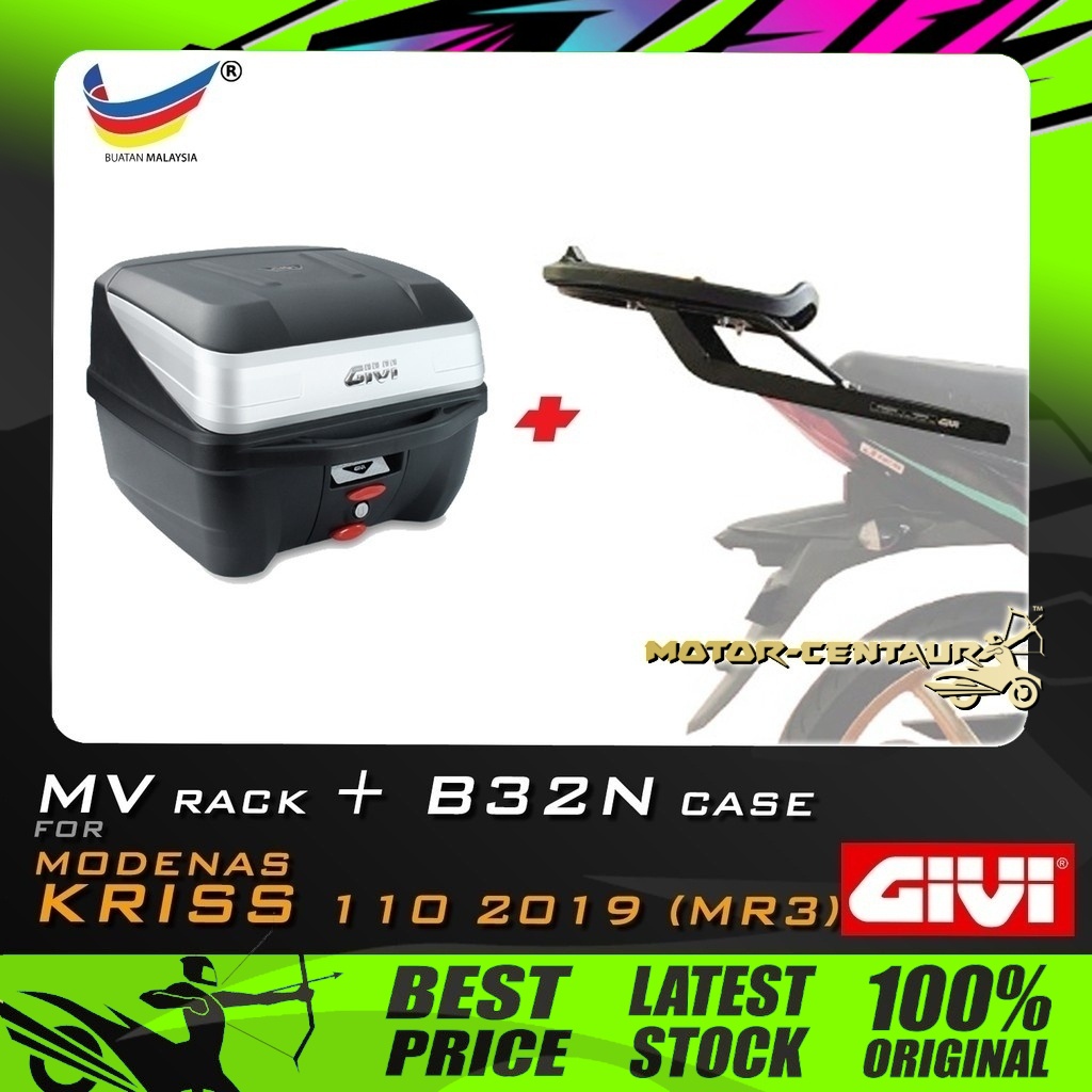 SET KOMBO KOTAK/BOX GIVI B32N TOP CASE + GIVI MODENAS KRISS 110 2019 ...
