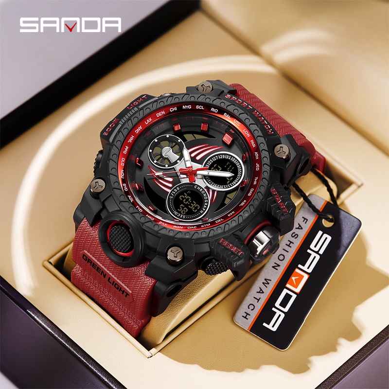 Sanda Men's Watch Luminous Multi-function Windmill Design Luxury ...