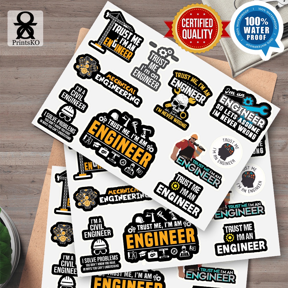 1Set High Quality Waterproof Vinyl Sticker with Engineer - Trust Me Im ...