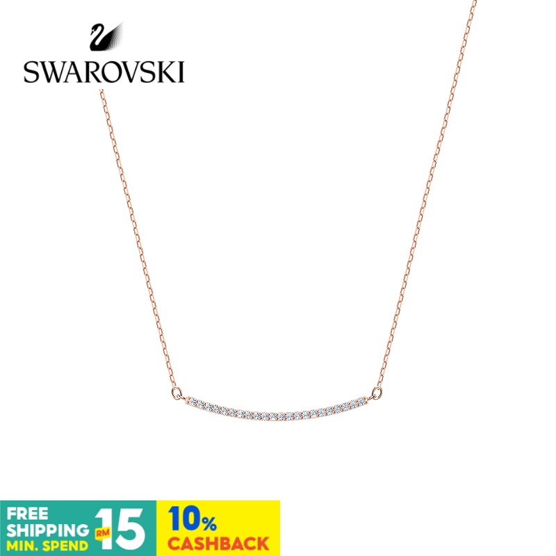 Ready Stock Swarovski ONLY Smile Crystal Necklace Thin Line Simple ...