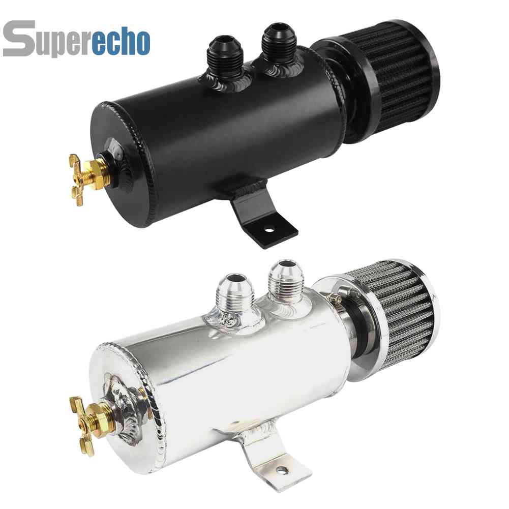 【Free Shipping】2 Ports Engine Oil Tank AN10 Universal Baffled Reservoir ...