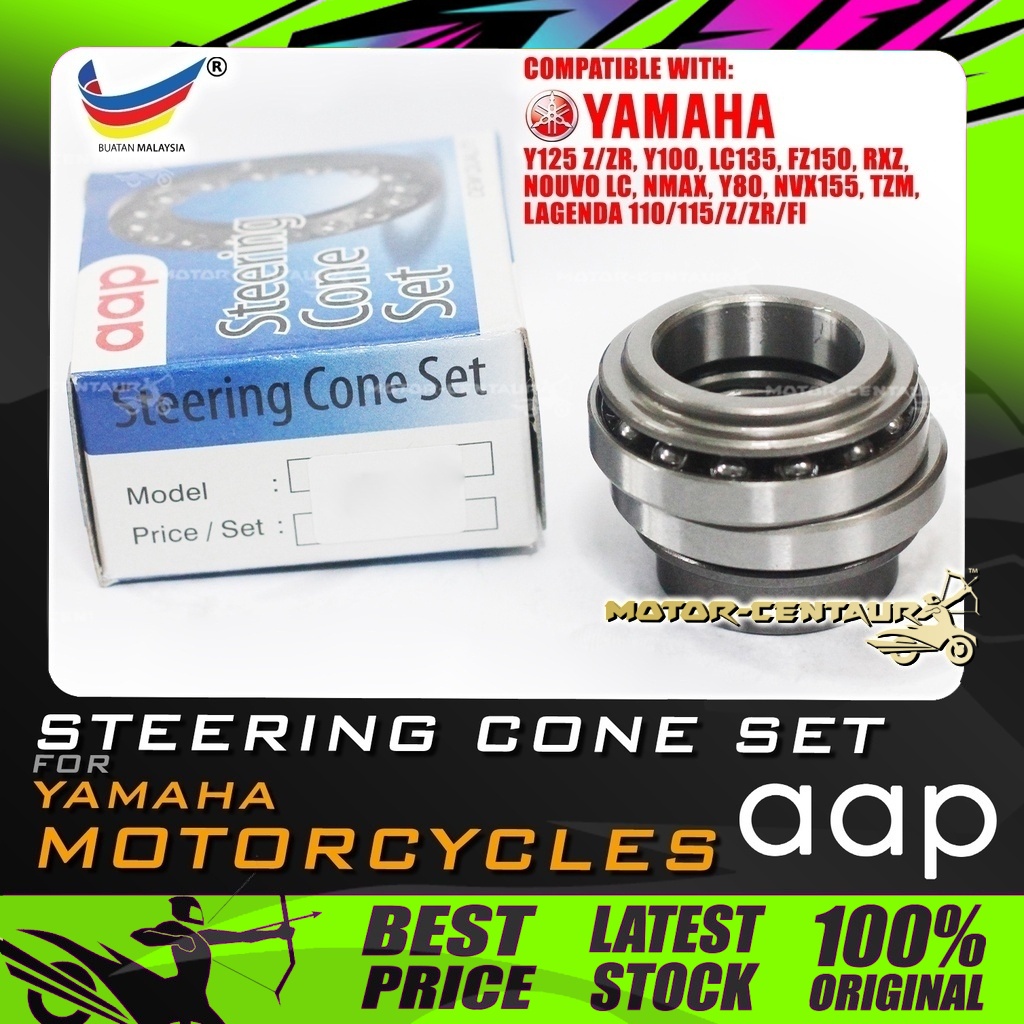KON STERENG/FORK AAP STEERING CONE SET YAMAHA Y125,Y100,LC135,FZ150,RXZ ...
