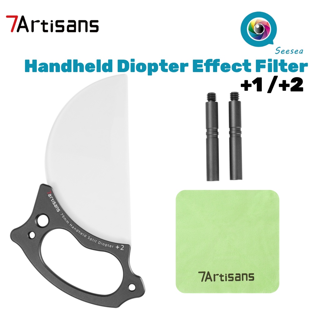 7Artisans Handheld Split Diopter Special Effects FX Filter Prism 79mm +1 +2 Lens Filter Camera ...
