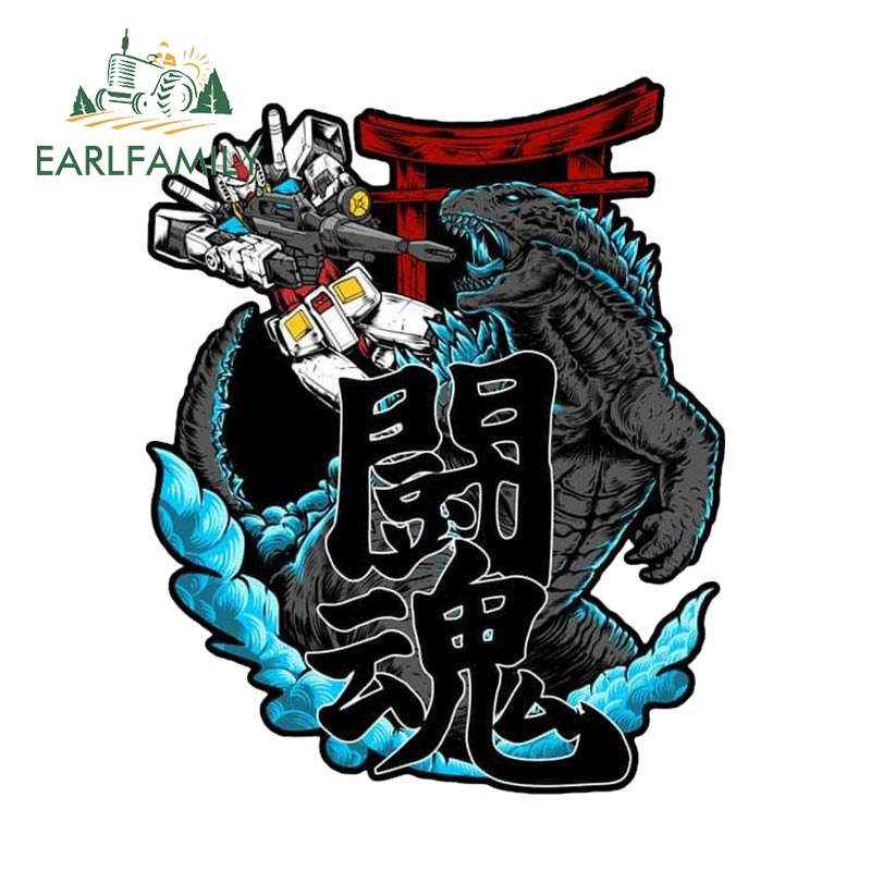 EARLFAMILY 13cm x 10.5cm Godzilla Anime Car Decal Laptop Window ...