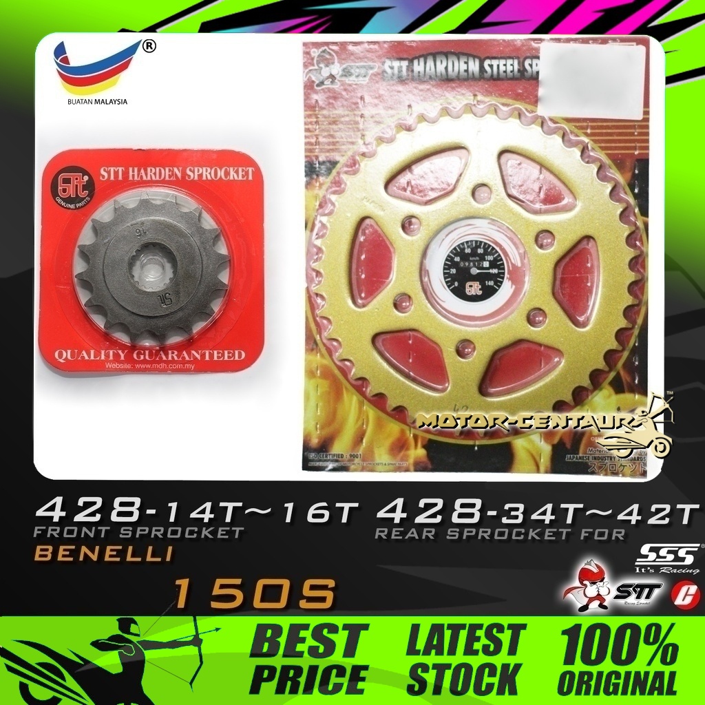 GEGANCU DEPAN & BELAKANG SSS / CU / STT FRONT & REAR SPROCKET 428 FOR ...