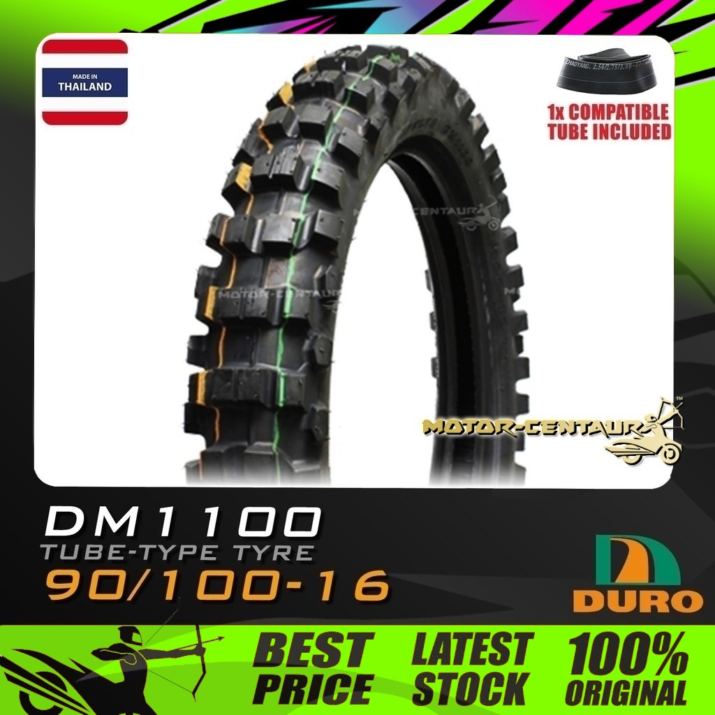 TAYAR KOMBO DURO TYRE DM1100 90/100-16 WITH FKR TUBE (MOTO CROSS ...