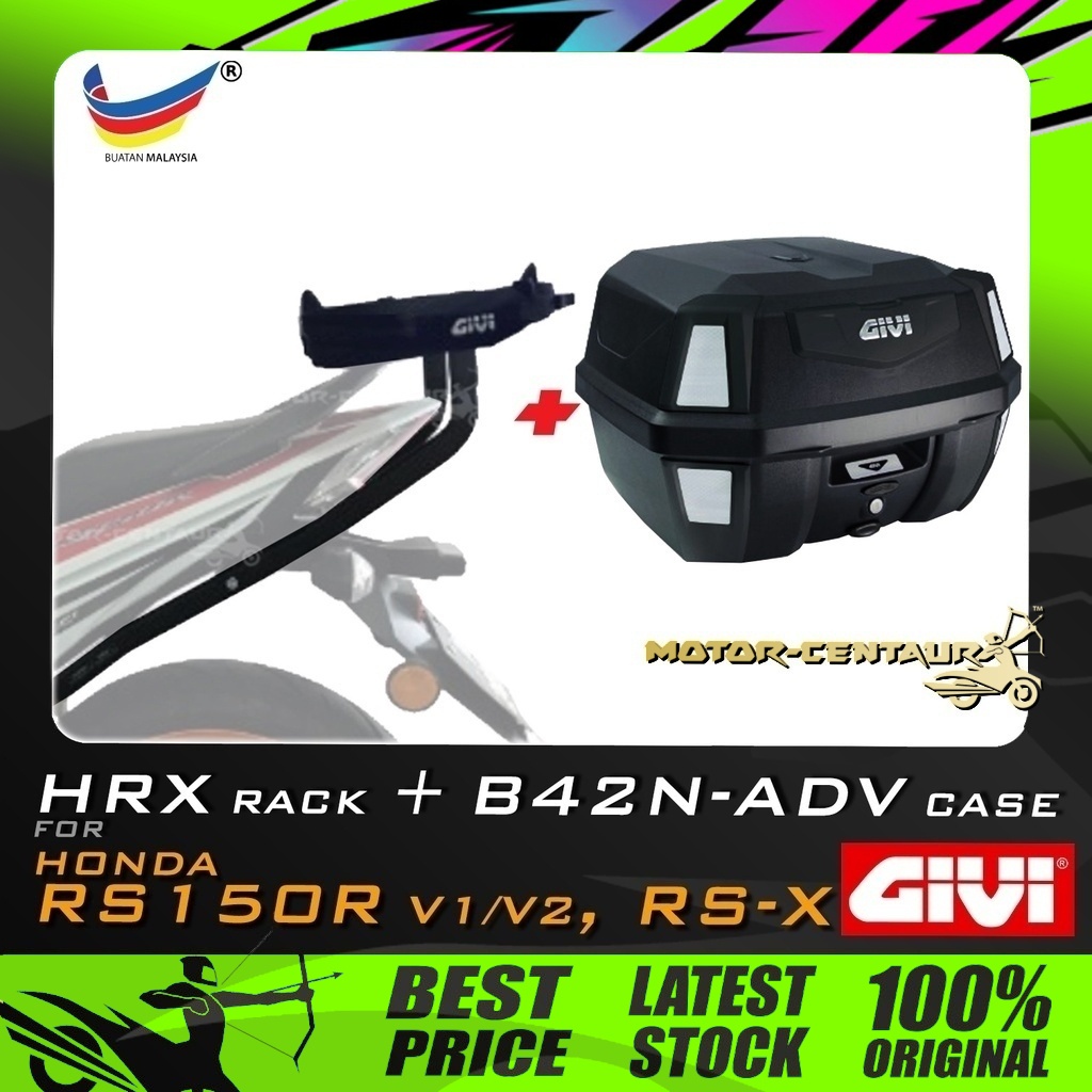 SET KOMBO KOTAK/BOX GIVI B42N-ADV TOP CASE + GIVI HONDA RS150R, RS150, RSX, RS-X HRX(S) (HRV ...