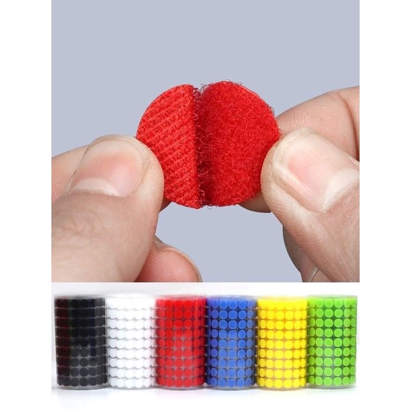 Velcro Bulat Warna 15mm 20mm 30mm Self-Adhesive Colour Velcro Dot ...