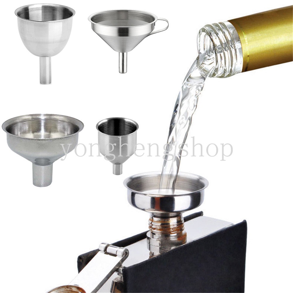 Mini Stainless Steel Wine Bottle Funnel Oil Water Hopper Small Mouth ...