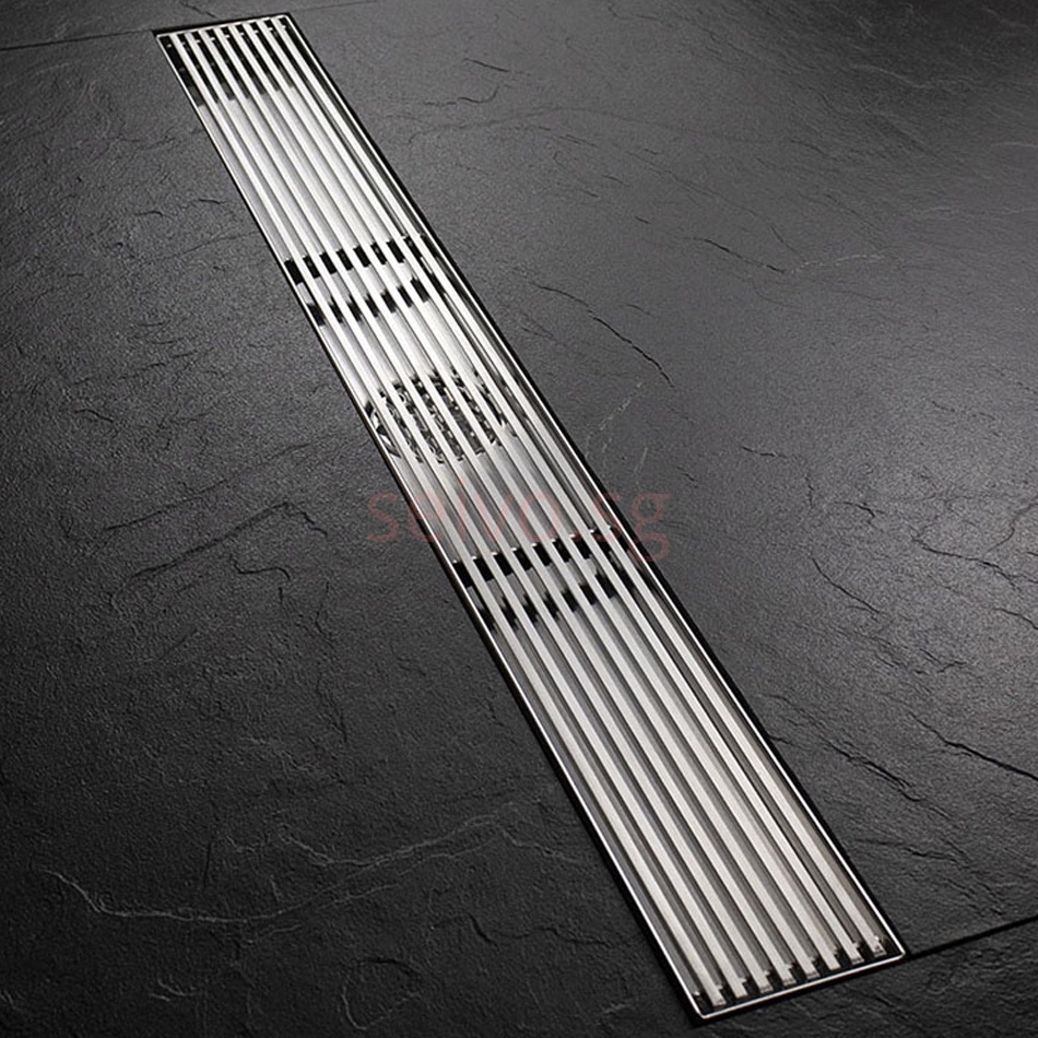 Bathroom Long Floor Drain 304 Stainless Steel Stripe Lavatory Bath ...